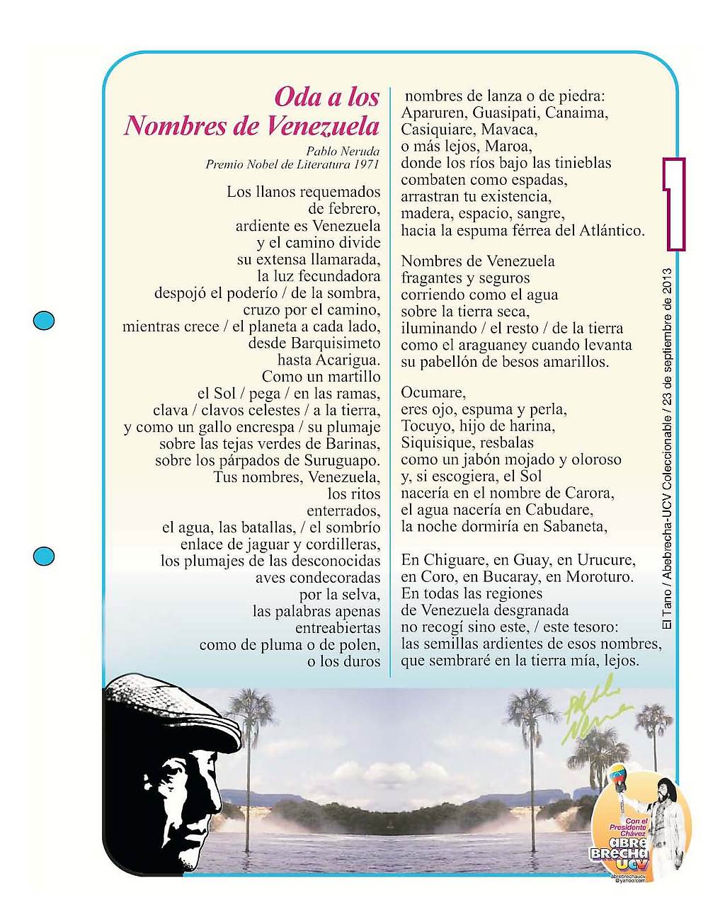 A propósito de la poetamentazón por Neruda este martes a las 4:00 pm ...