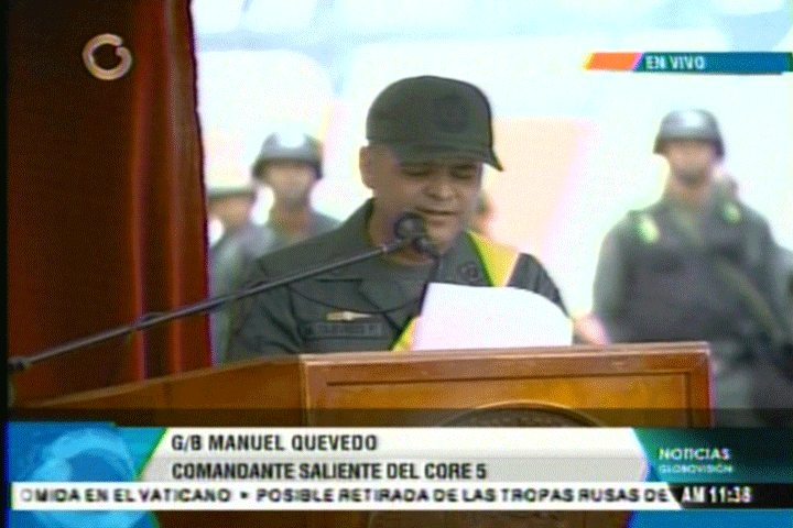 (VIDEO) General de brigada Manuel Quevedo le entrega el Core 5 al G/B ...