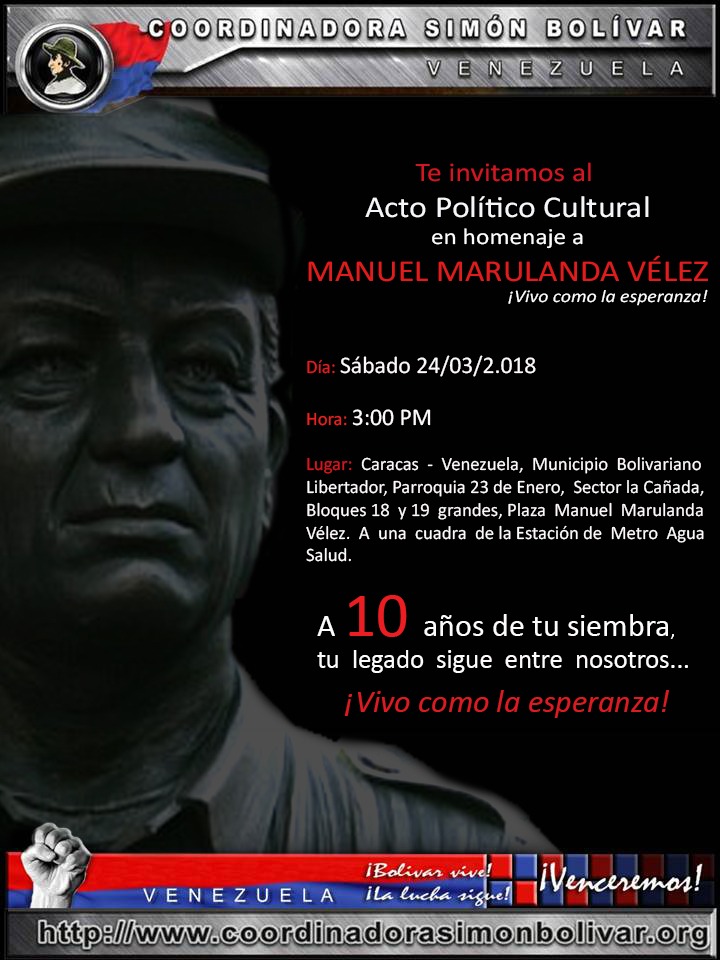 Acto Político Cultural en Homenaje a Manuel Marulanda Veléz