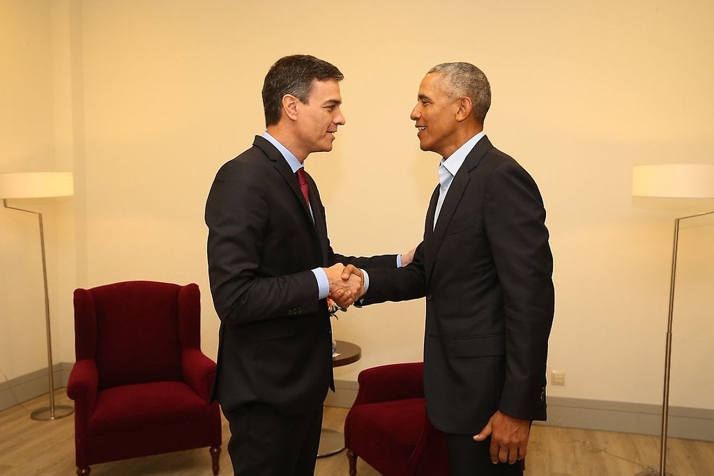 Pedro Sánchez se reúne con Barack Obama en Madrid