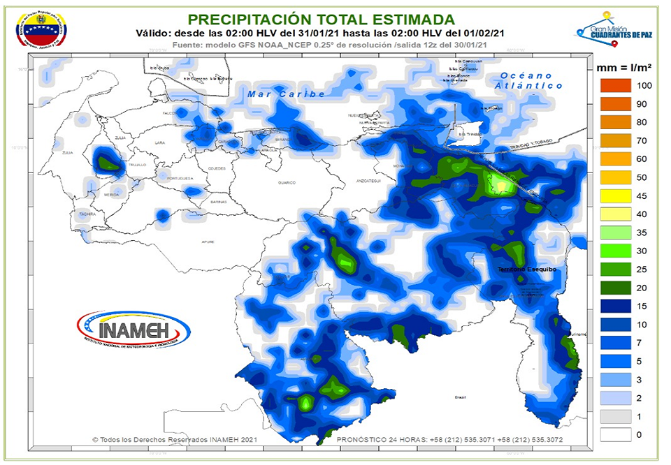 INAMEH informa sobre situación climática en Venezuela